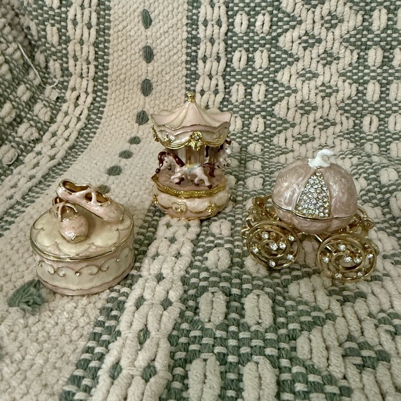 Accents | Elegant Gold And Cream Decorative Trinket Boxes | Poshmark